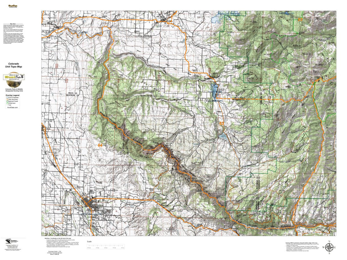 HuntData Colorado Unit 63 Topo Map by HuntData LLC | Avenza Maps