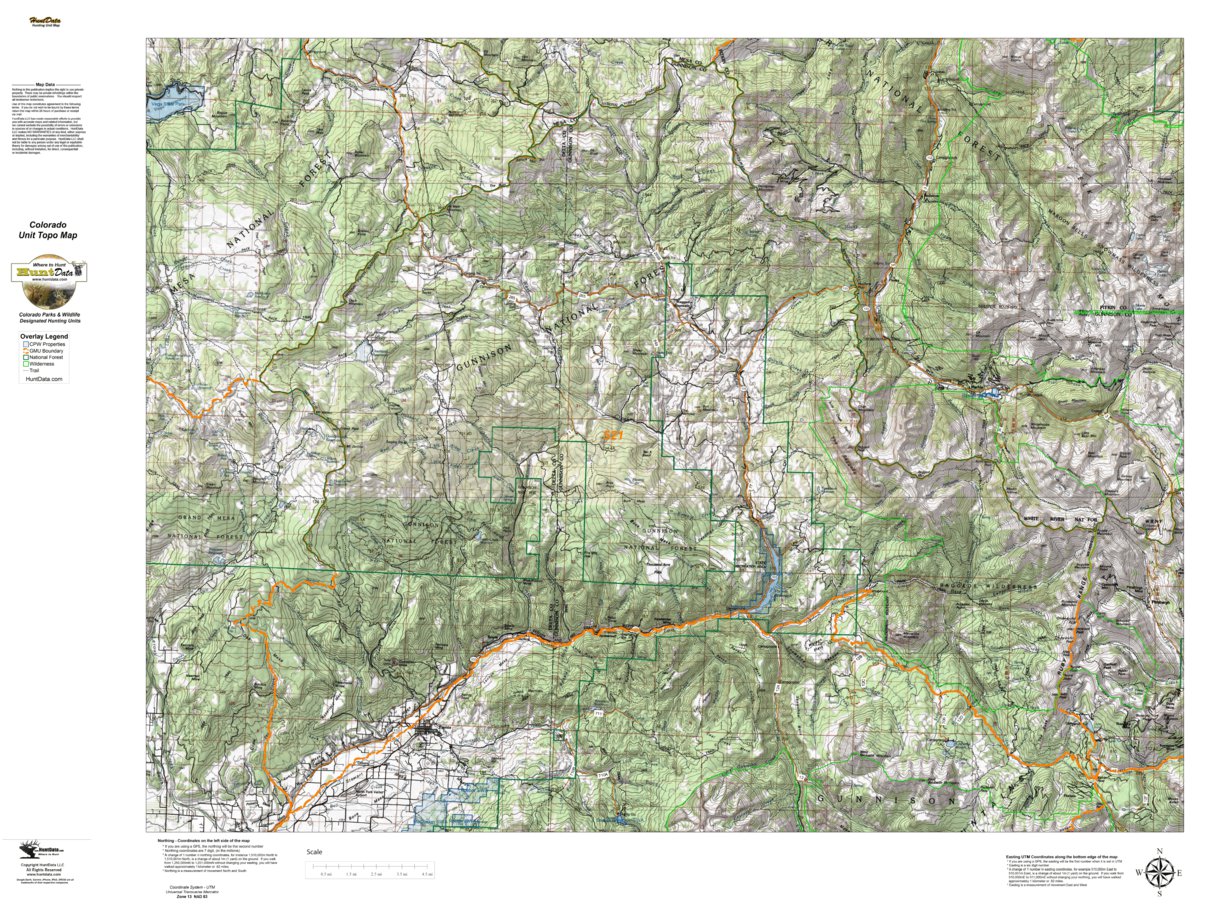 HuntData Colorado Unit 521 Topo Map by HuntData LLC | Avenza Maps