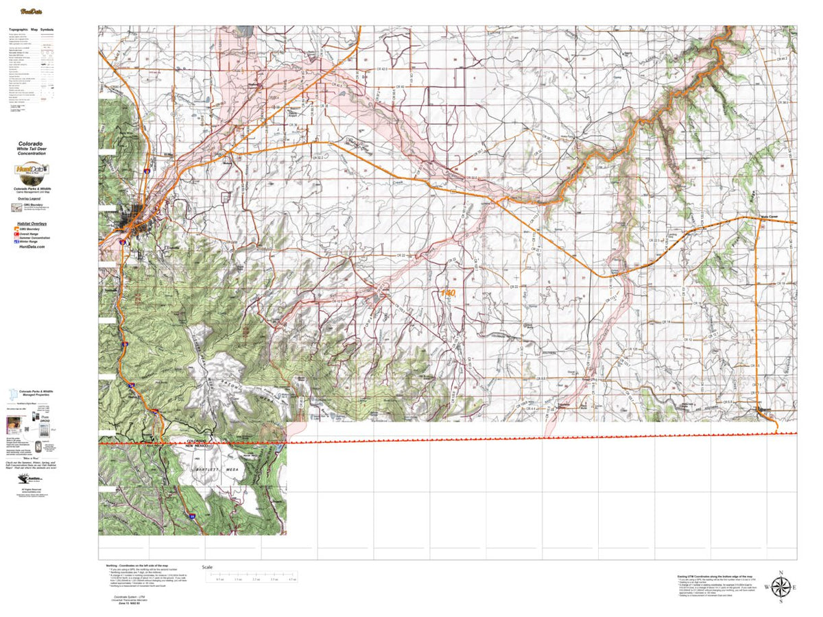 HuntData Colorado Unit 140 Whitetail Deer Concentration Map by HuntData ...