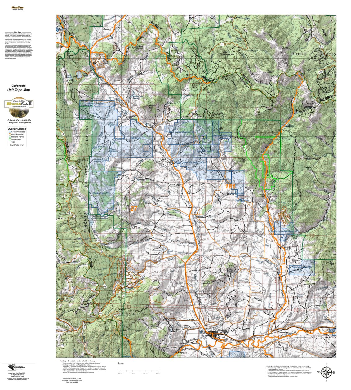 HuntData Colorado Unit 181 Topo Map by HuntData LLC | Avenza Maps