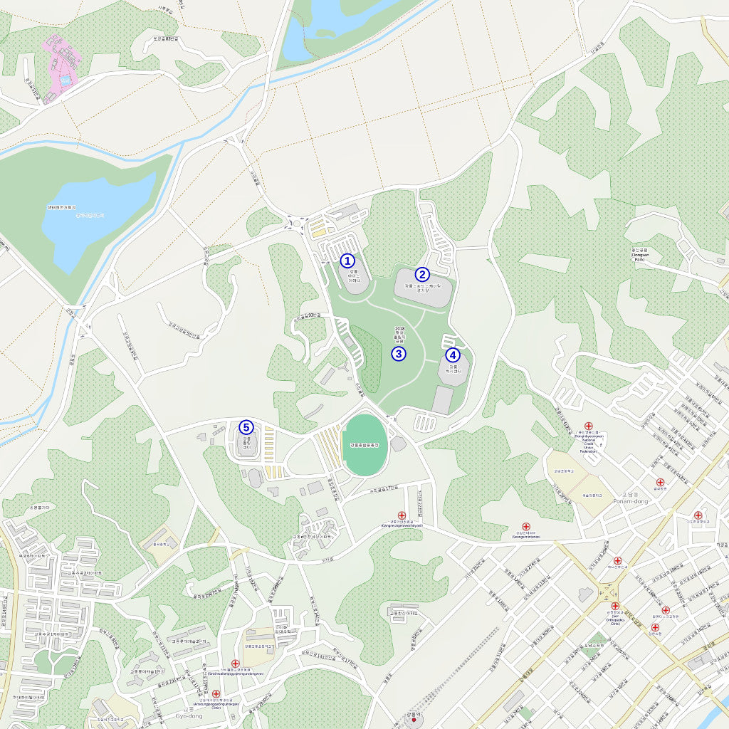 Gangneung 2018 Winter Games Coastal Cluster Venues Map by MapSherpa ...