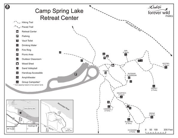 Camp Spring Lake Retreat Center Map by Dakota County, Minnesota ...