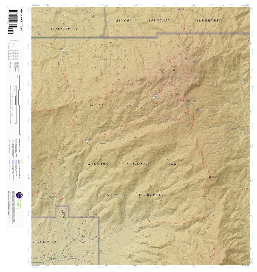 Mica Mountain, Arizona 7.5 Minute Topographic Map - Color Hillshade by ...