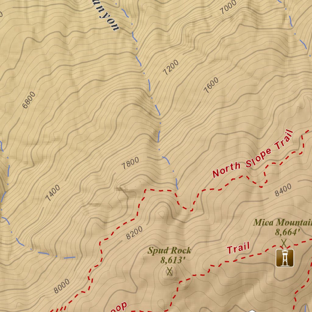 Mica Mountain, Arizona 7.5 Minute Topographic Map - Color Hillshade by ...