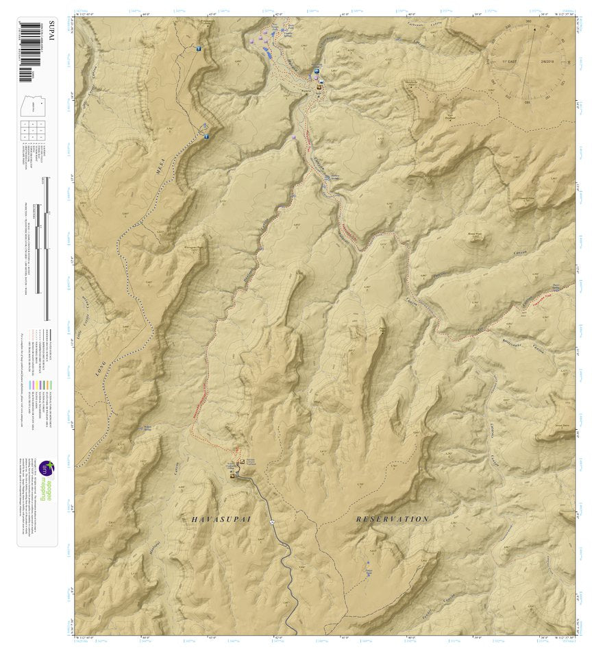 Supai, Arizona 7.5 Minute Topographic Map - Color Hillshade by Apogee ...