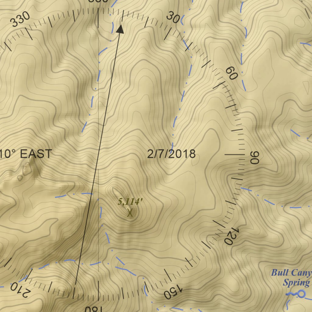 Two Bar Mountain, Arizona 7.5 Minute Topographic Map - Color Hillshade ...