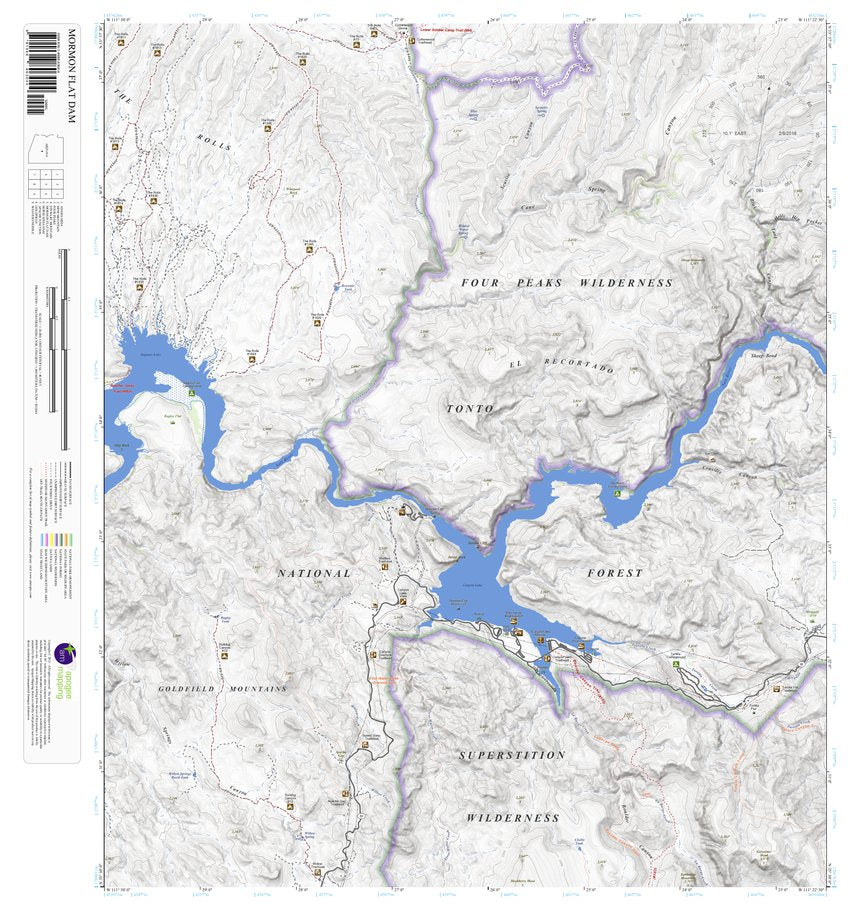 Mormon Flat Dam, Arizona 7.5 Minute Topographic Map by Apogee Mapping ...