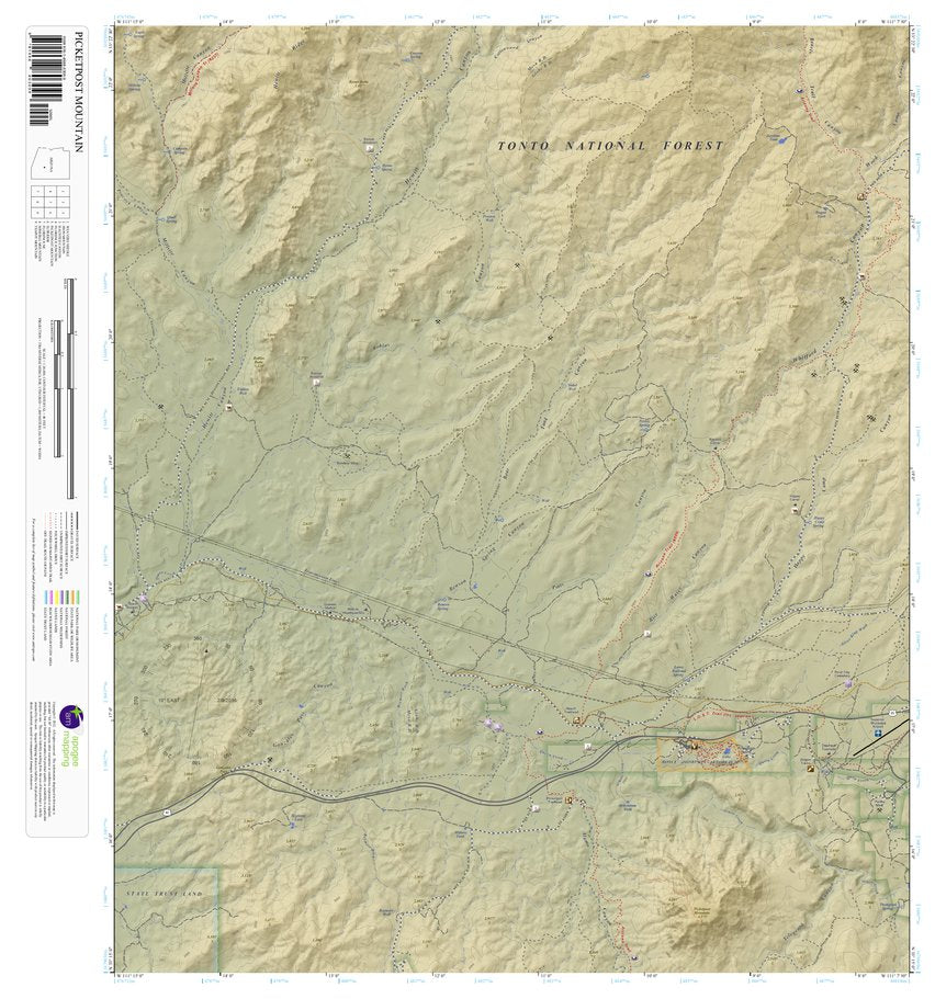 Picketpost Mountain, Arizona 7.5 Minute Topographic Map - Color ...