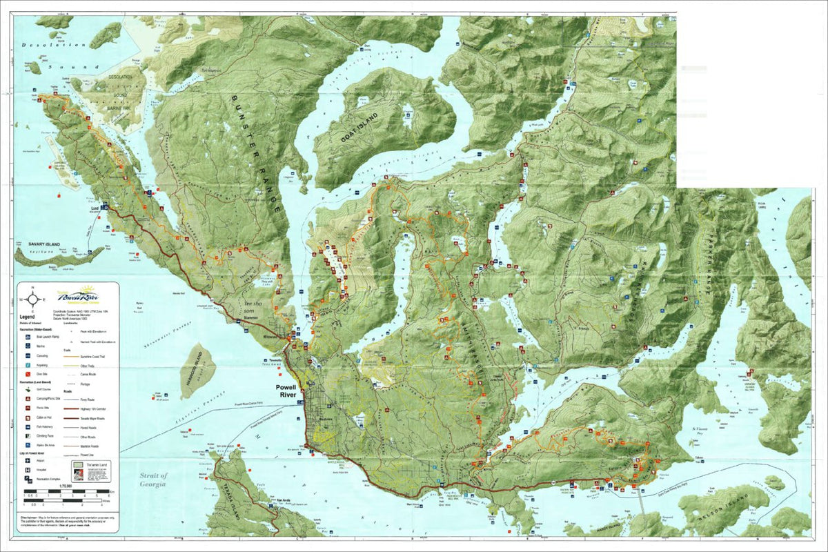 Powell River Rec Map by Avenza Systems Inc. | Avenza Maps