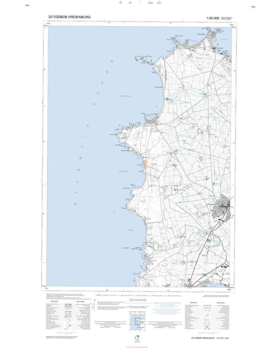 3217DD & 3217DB VREDENBURG Map by Chief Directorate: National Geo ...