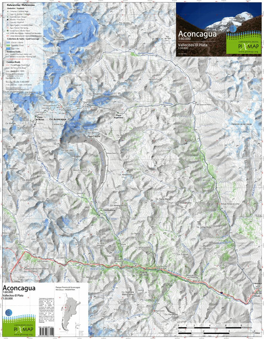 Aconcagua 1/60.000 - Ed.2012 Map by Pixmap Cartografia Digital | Avenza ...