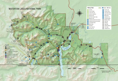Waterton National Park - Full Park Map by Parks Canada | Avenza Maps