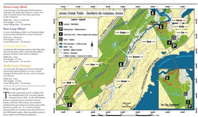 Thousand Islands National Park - Jones Creek Trails Map by Parks Canada ...