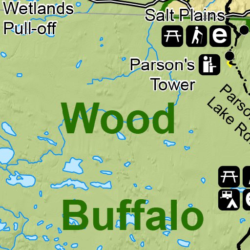 Wood Buffalo National Park - Full Park Map by Parks Canada | Avenza Maps
