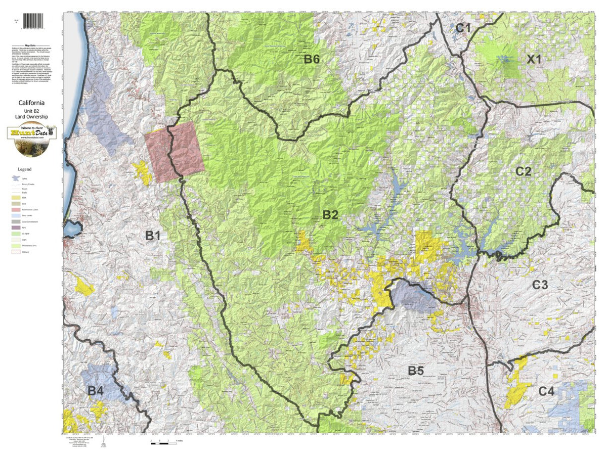 California Deer Hunting Zone B2 Map by HuntData LLC | Avenza Maps