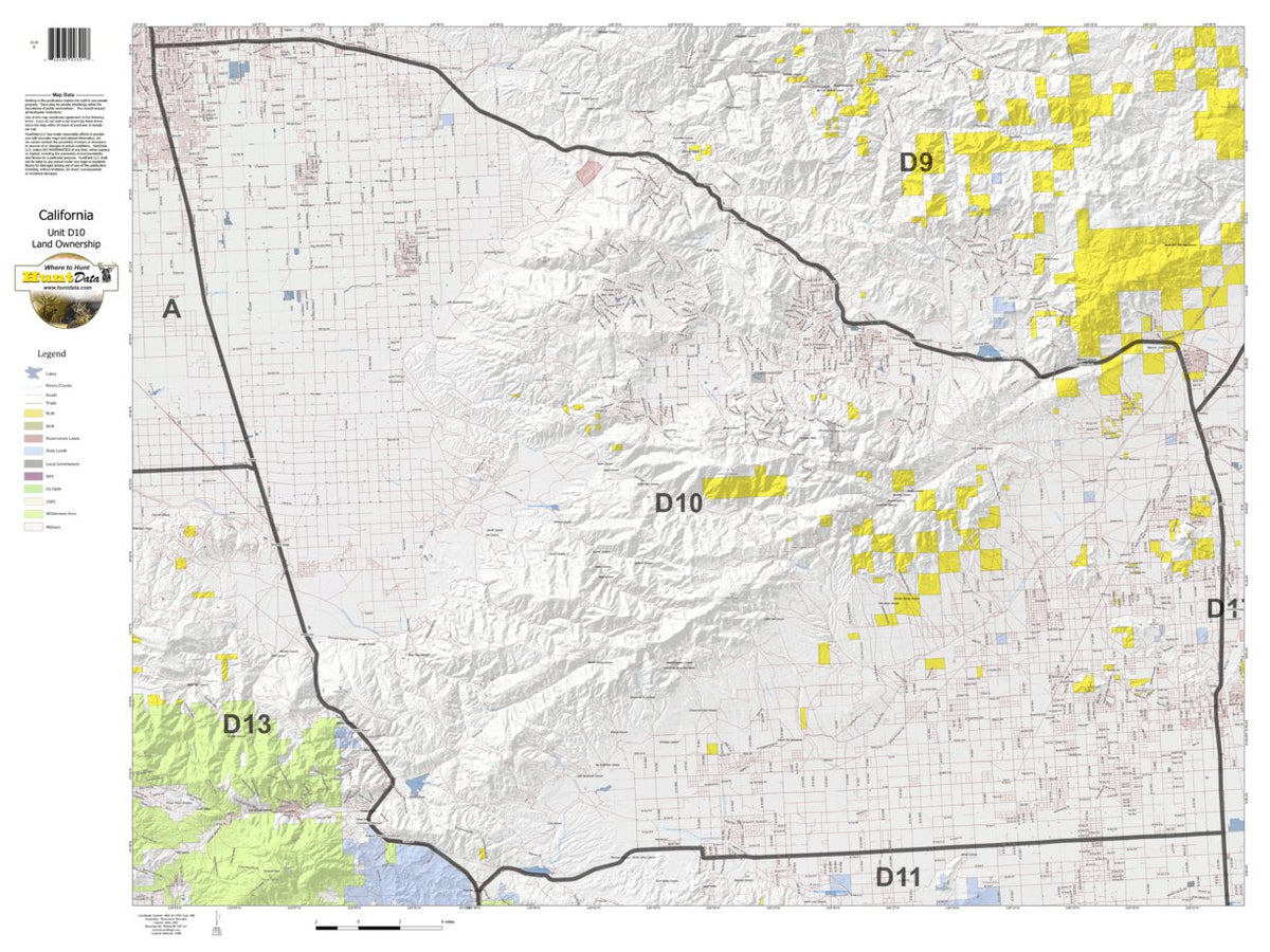 California Deer Hunting Zone D10 Map by HuntData LLC | Avenza Maps