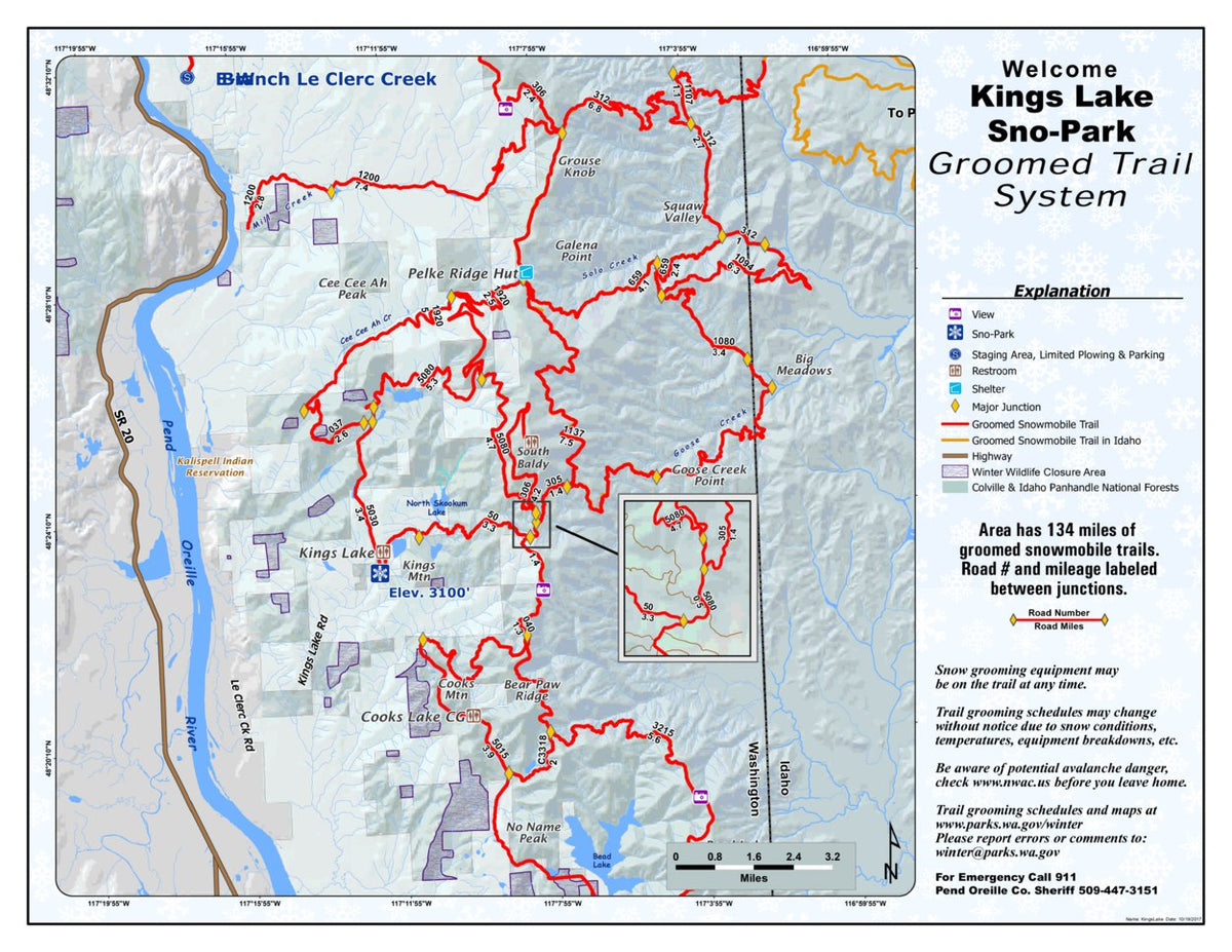 Kings Lake Sno-Park Map by Washington State Parks | Avenza Maps