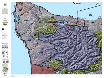 Washington Hunting Unit(s) 52 Landownership Map by HuntData LLC ...