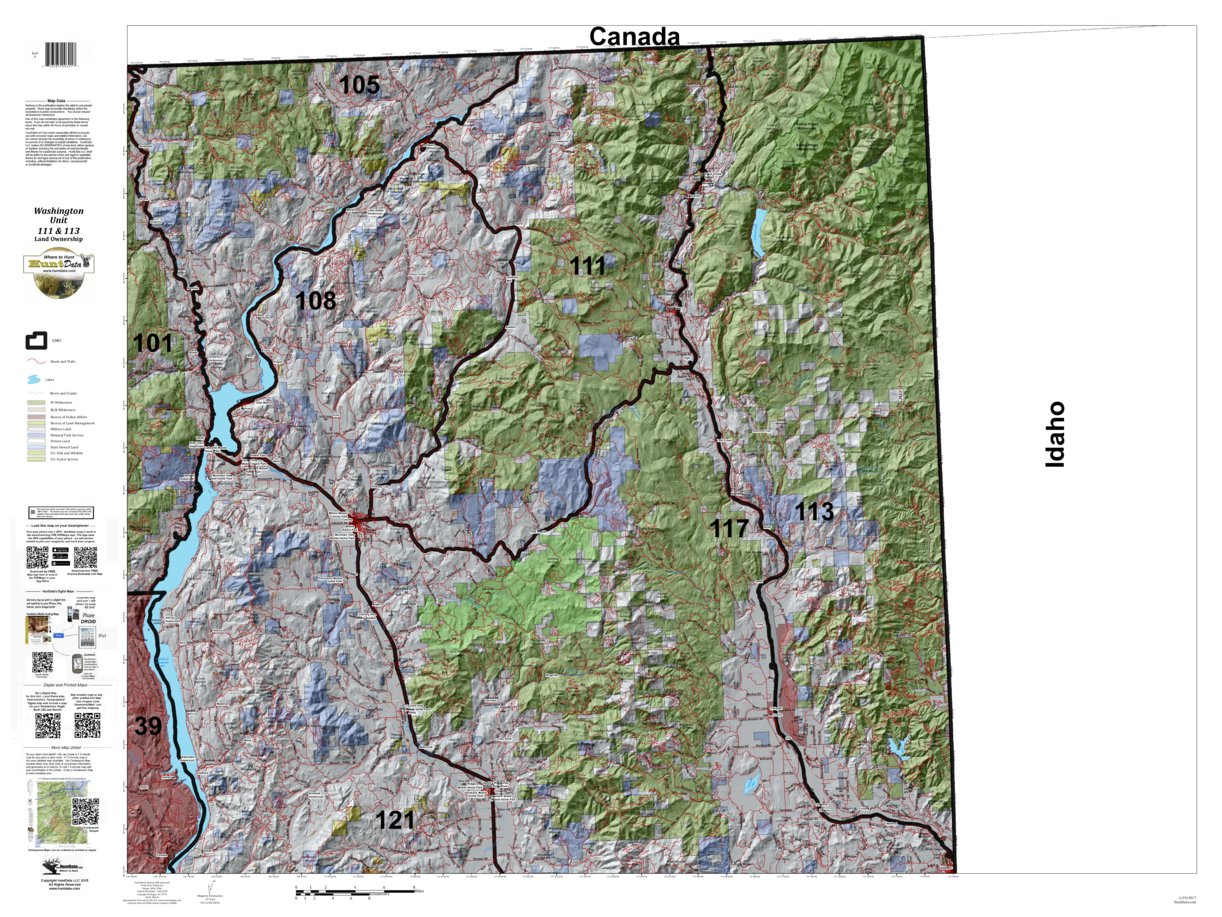 Washington Hunting Unit(s) 111 113 Landownership Map by HuntData LLC ...
