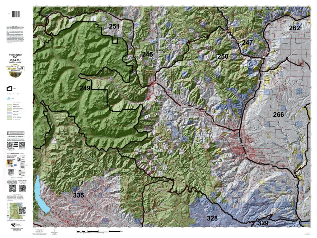 Washington Hunting Unit(s) 250 251 Landownership Map by HuntData LLC ...