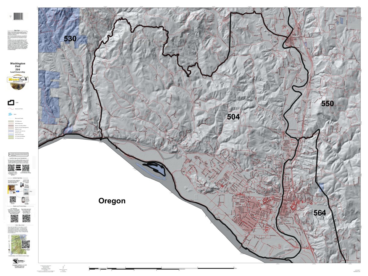 Washington Hunting Unit(s) 504 Landownership Map by HuntData LLC ...