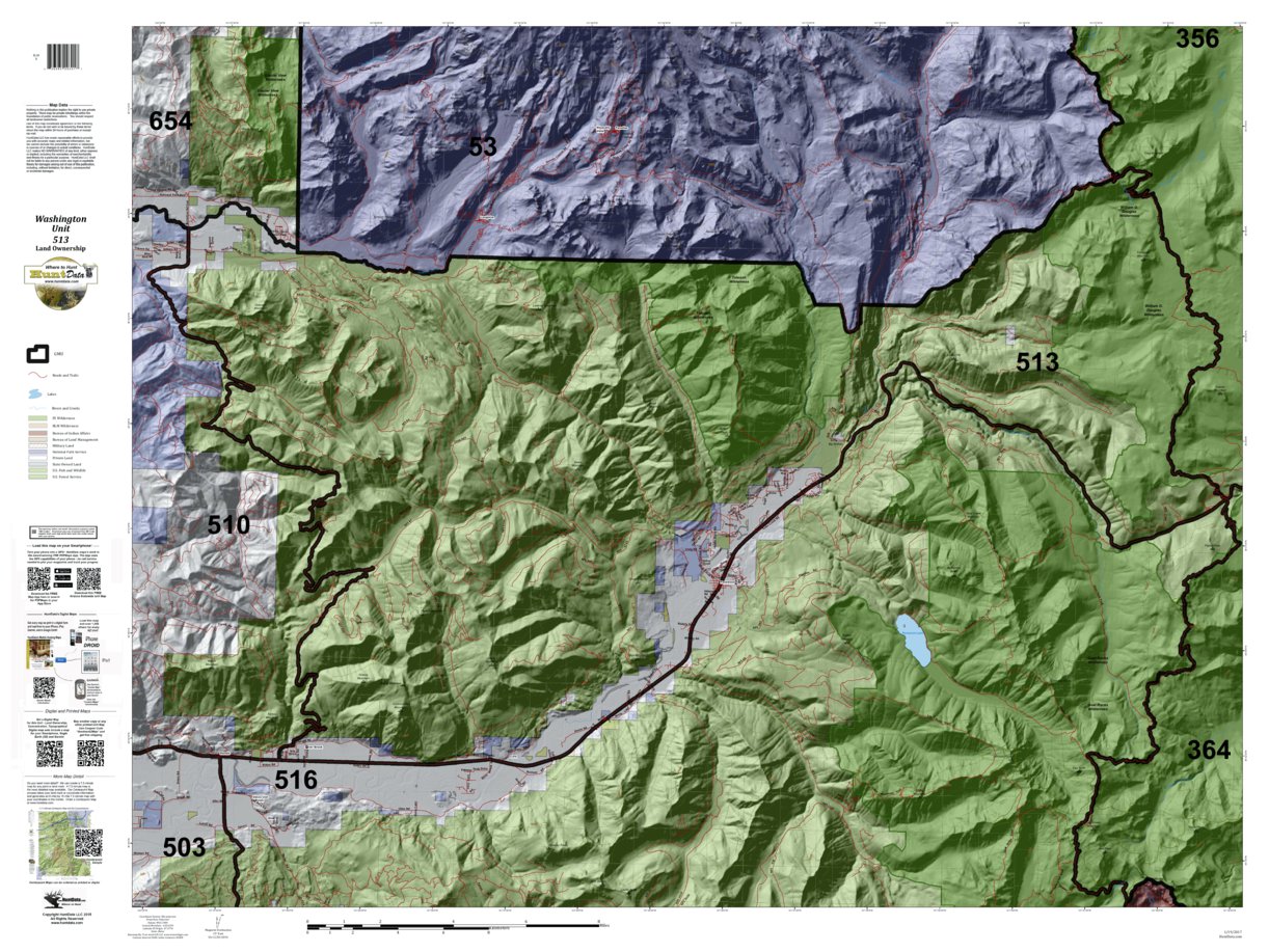 Washington Hunting Unit(s) 513 Landownership Map by HuntData LLC ...