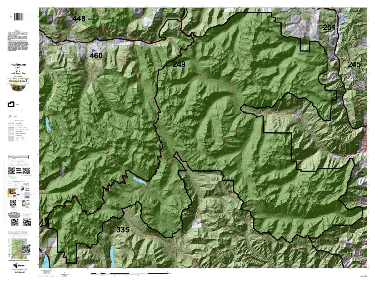 Washington Hunting Unit(s) 249 Landownership Map by HuntData LLC ...