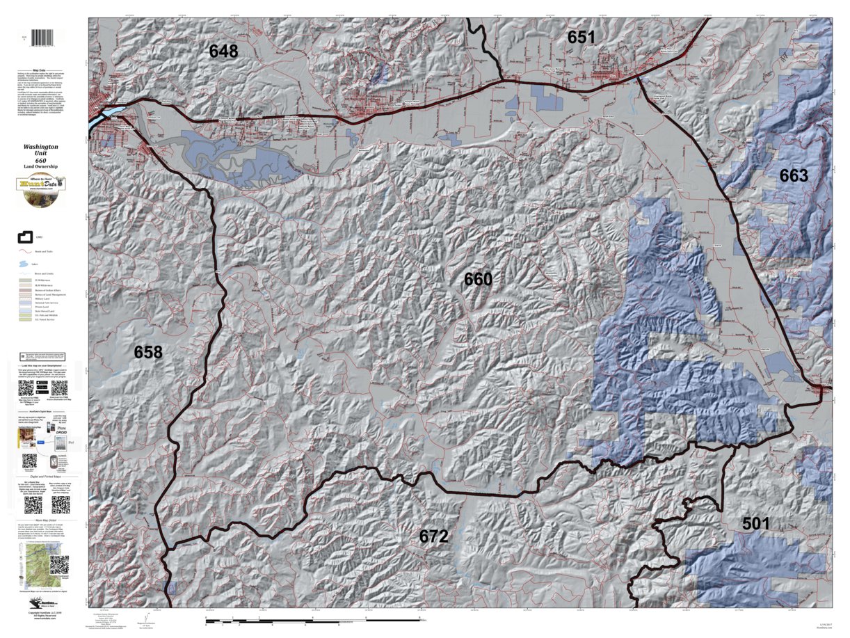 Washington Hunting Unit(s) 660 Landownership Map by HuntData LLC ...