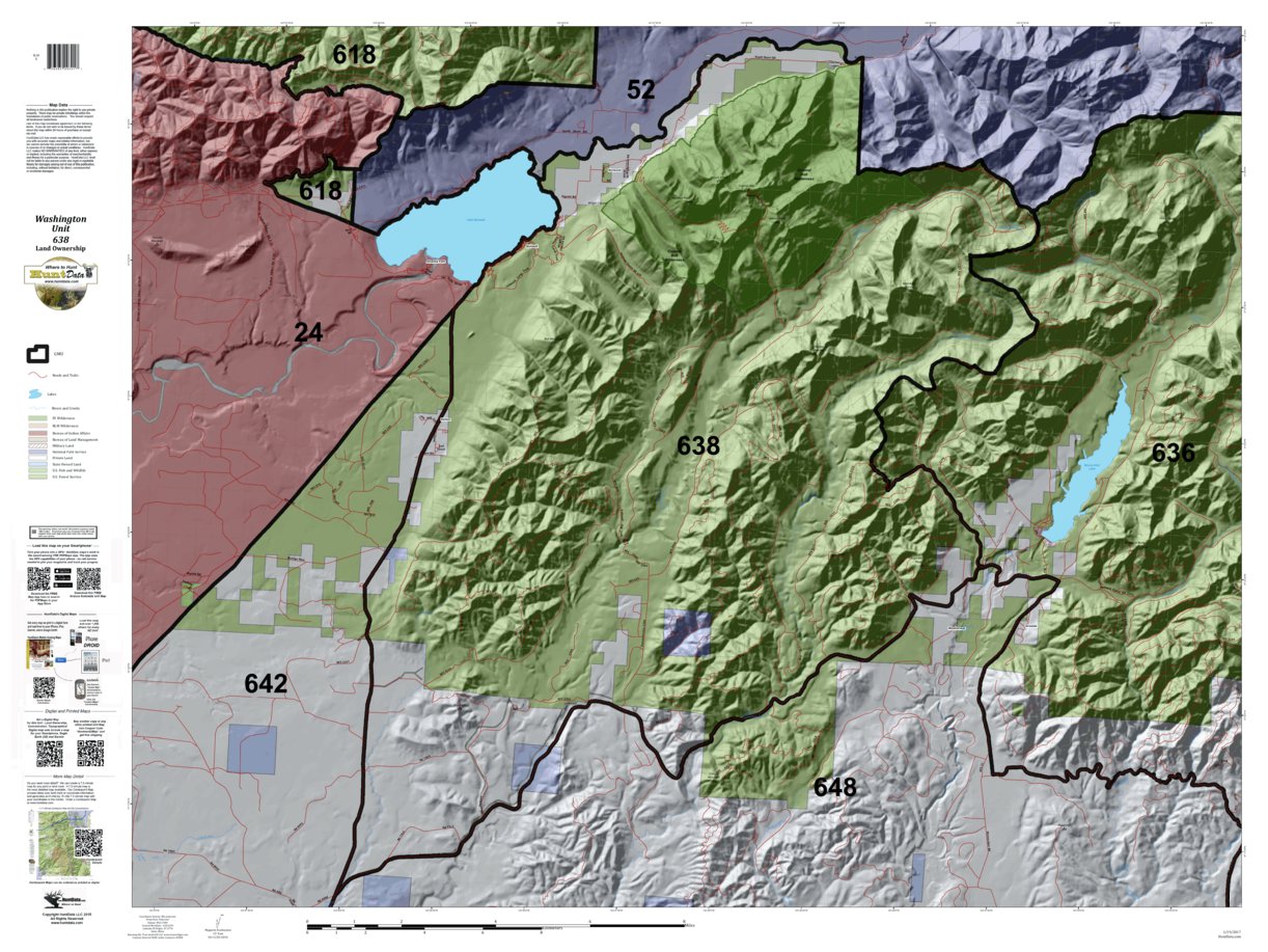 Washington Hunting Unit(s) 638 Landownership Map by HuntData LLC ...