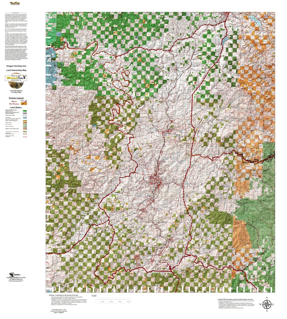 Oregon Hunting Unit 23, Melrose Land Ownership Map by HuntData LLC ...