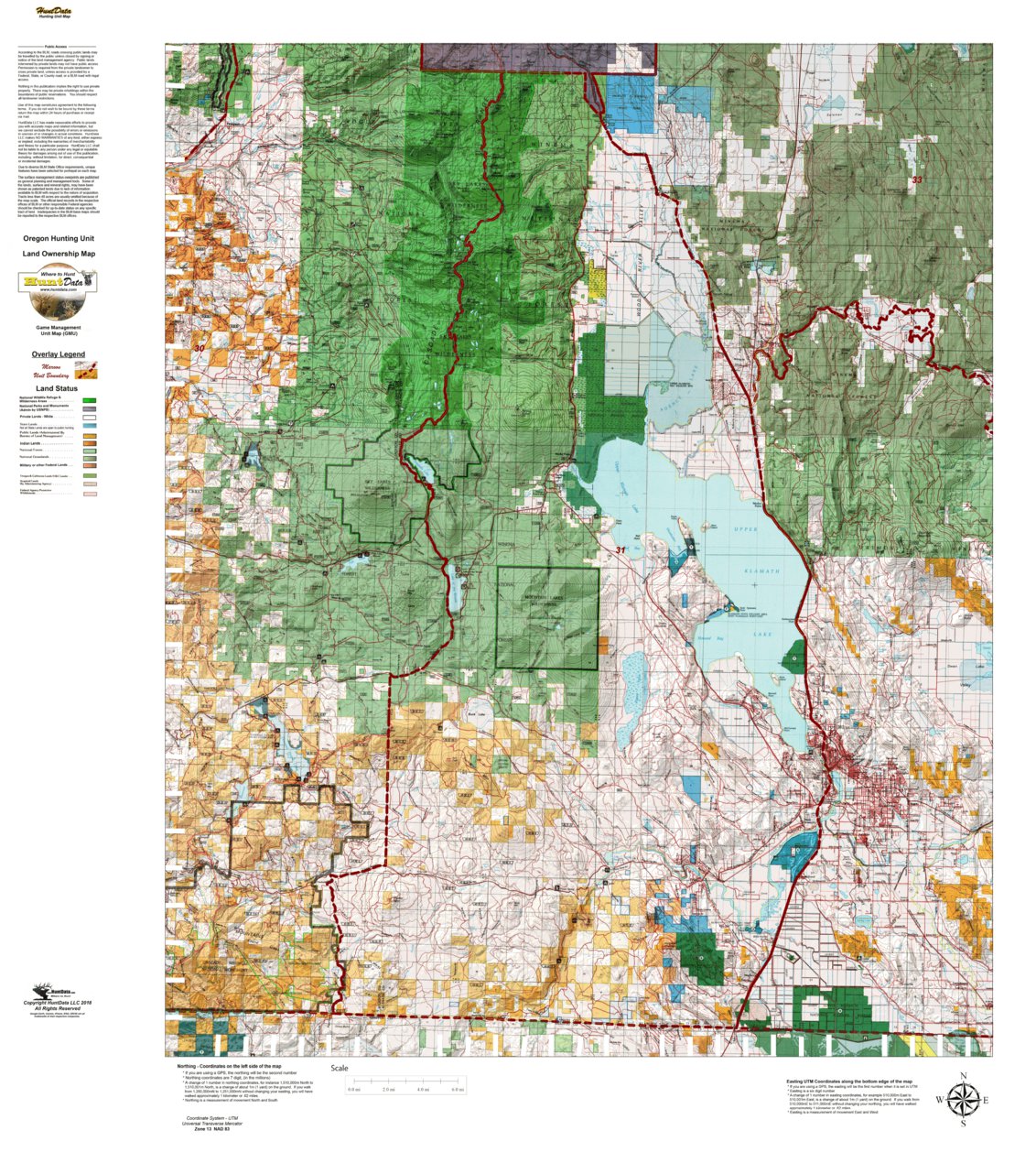Oregon Hunting Unit 31, Keno Land Ownership Map by HuntData LLC ...