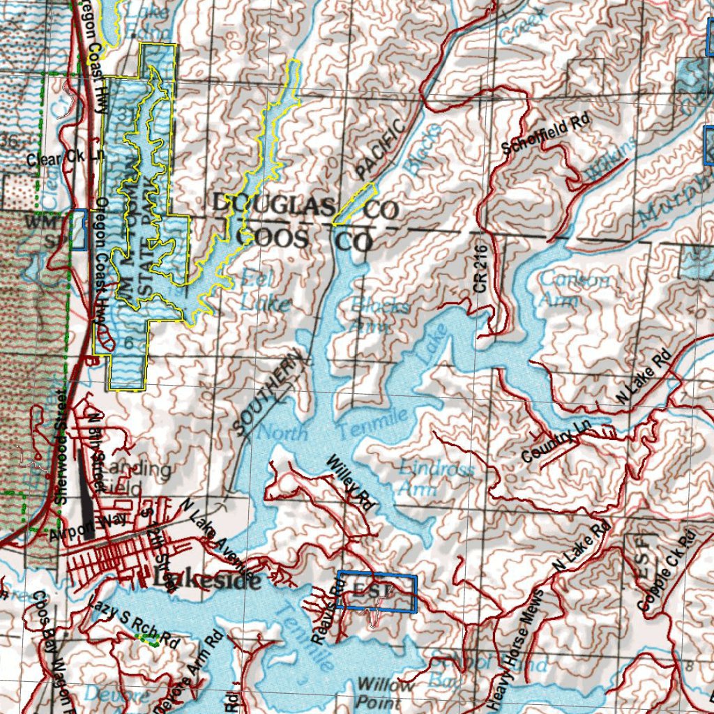 Oregon Hunting Unit 24, Tioga Land Ownership Map by HuntData LLC ...