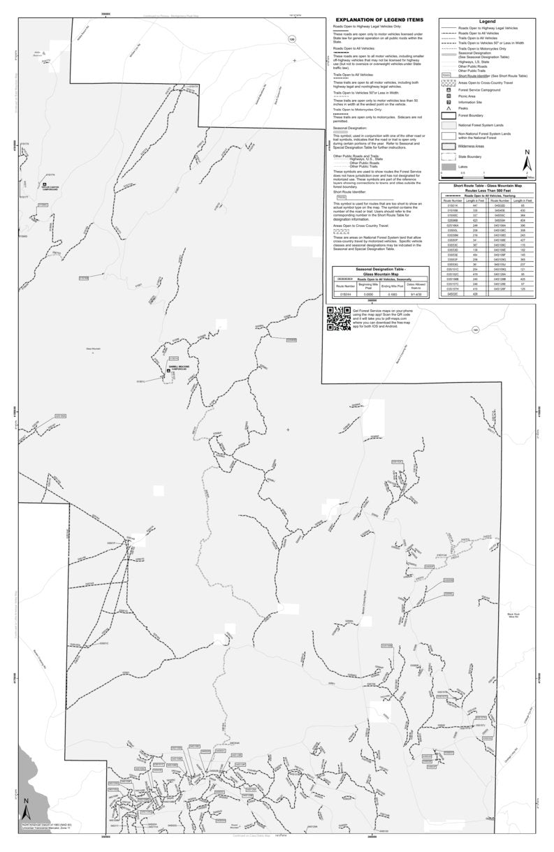 Inyo MVUM - Glass Mountain Map by US Forest Service R5 | Avenza Maps