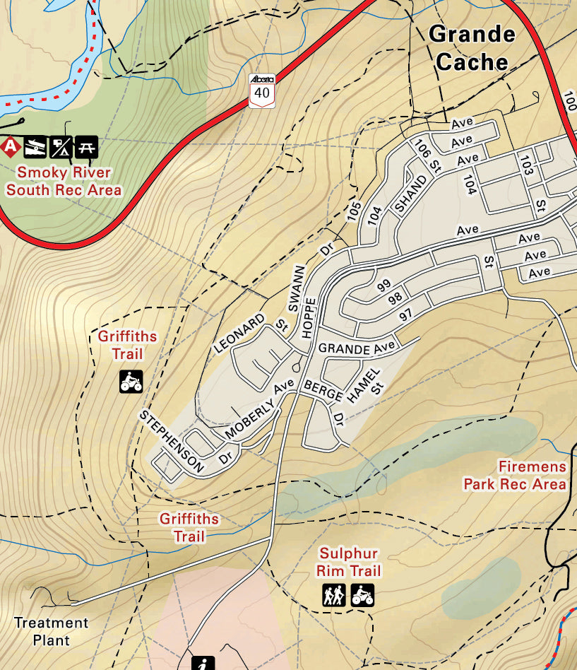 Grande Cache Area Topo – Willmore Provincial Park Map by Backroad ...
