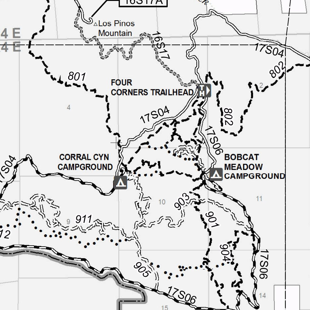 Cleveland MVUM - Descanso & Palomar (south) Map by US Forest Service R5 ...
