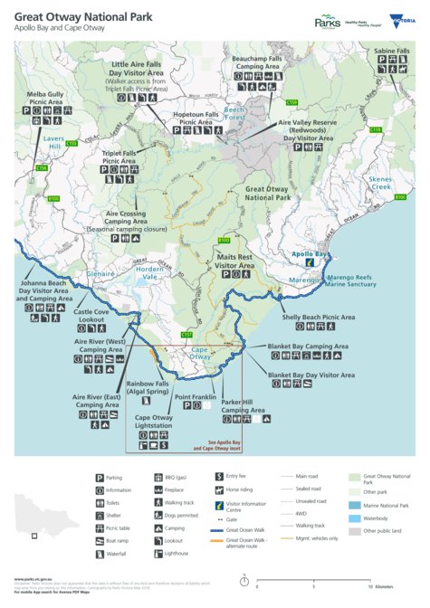 Great Otway National Park - Cape Otway Visitor Guide Map by Parks ...