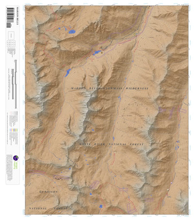Maroon Bells, Colorado 7.5 Minute Topographic Map - Color Hillshade by ...