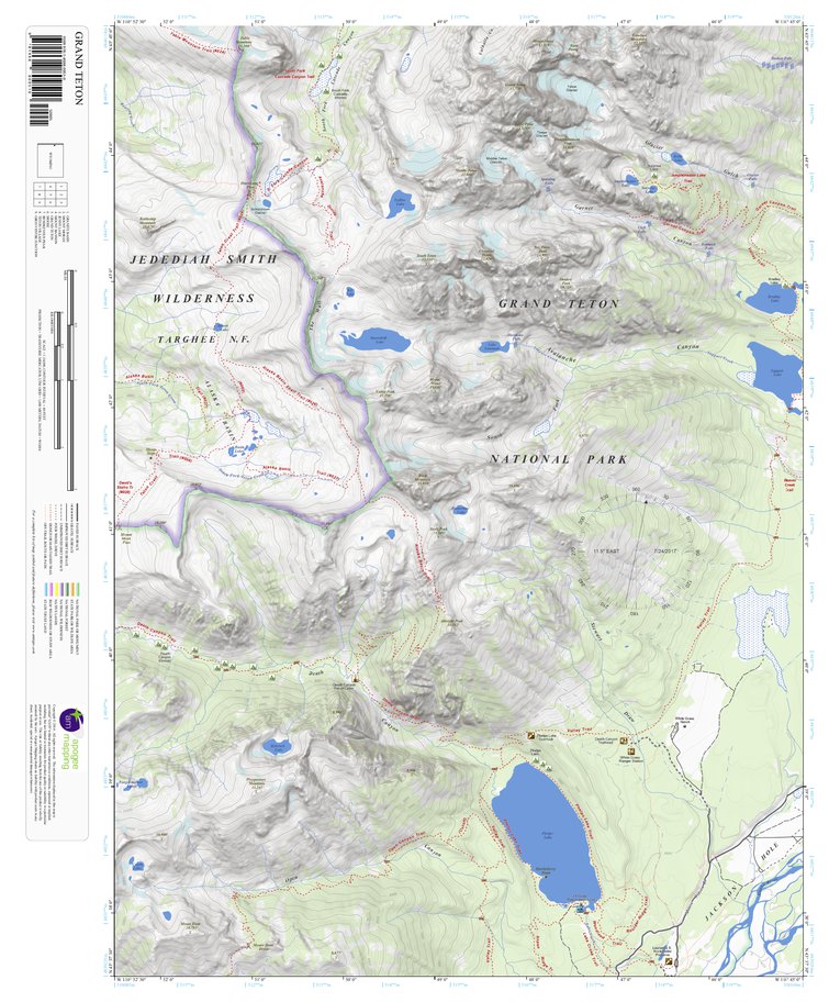 Grand Teton, Wyoming 7.5 Minute Topographic Map map by Apogee Mapping ...