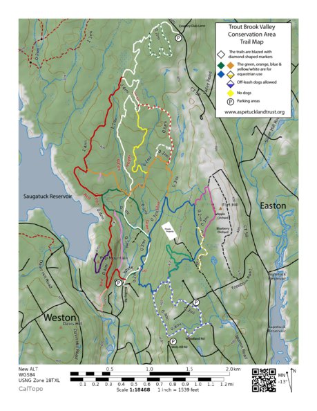 Trout Brook Valley Conservation Area Trail Map by Aspetuck Land Trust ...
