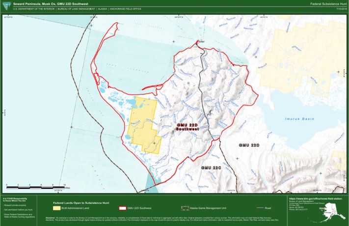 Alaska GMU 22D: Southwest - Federal Subsistence Hunt Map by Bureau of ...