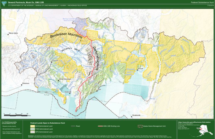 Alaska GMU 22B - Federal Subsistence Hunt map by Bureau of Land ...