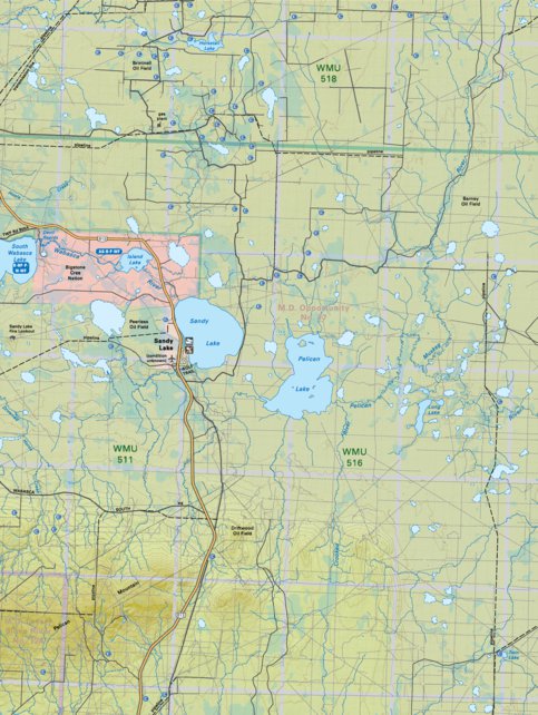NOAB38 Sandy Lakes - Northern Alberta Topo Map by Backroad Mapbooks ...