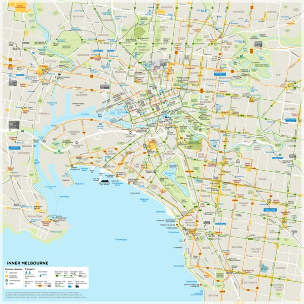 Inner Melbourne Map by Visualvoice | Avenza Maps