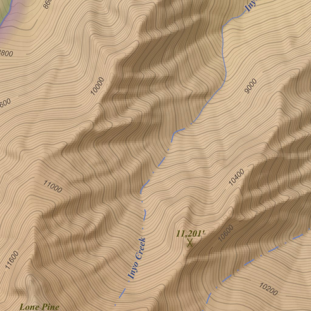Mount Langley, California 7.5 Minute Topographic Map - Color Hillshade ...