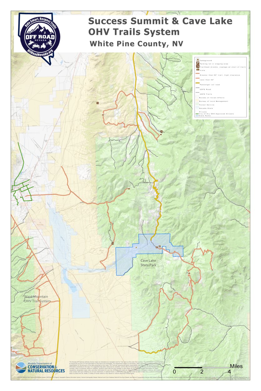 Success Summit OHV Trails Map by Nevada Department of Conservation and ...