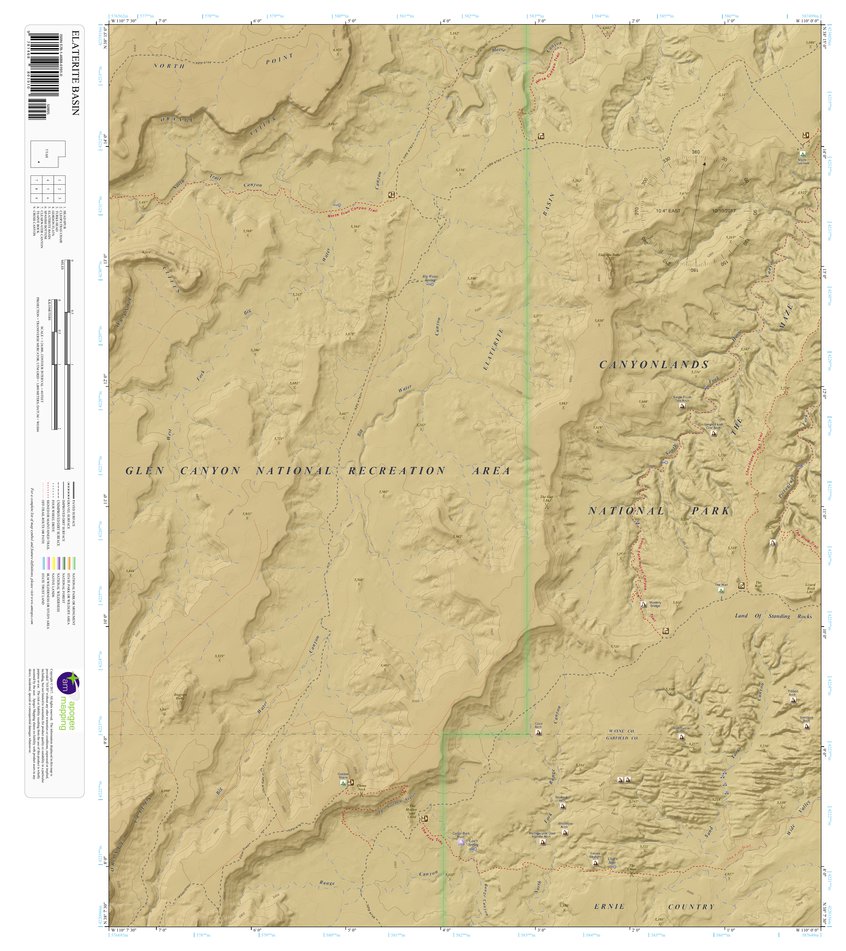 Elaterite Basin, Utah 7.5 Minute Topographic Map - Color Hillshade by ...