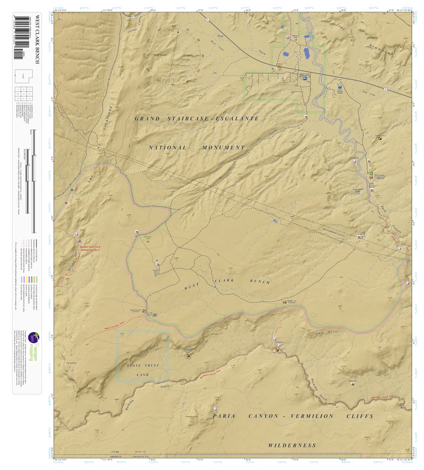 West Clark Bench, Utah 7.5 Minute Topographic Map - Color Hillshade by ...