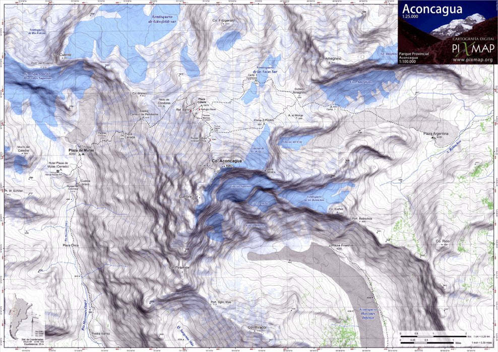 Aconcagua 1/25.000 - New 2019 Map by Pixmap Cartografia Digital ...
