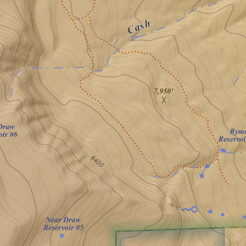 Glade Mountain, Colorado 7.5 Minute Topographic Map - Color Hillshade ...