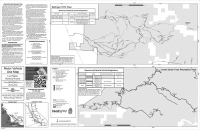 Los Padres MVUM - Southern Districts (Ballinger OHV Area) Map by US ...